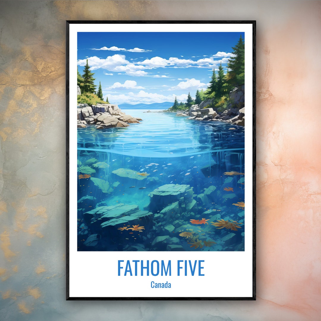 Fathom Five Travel Print Poster Fathom Five Gift Vertical Adventure ...