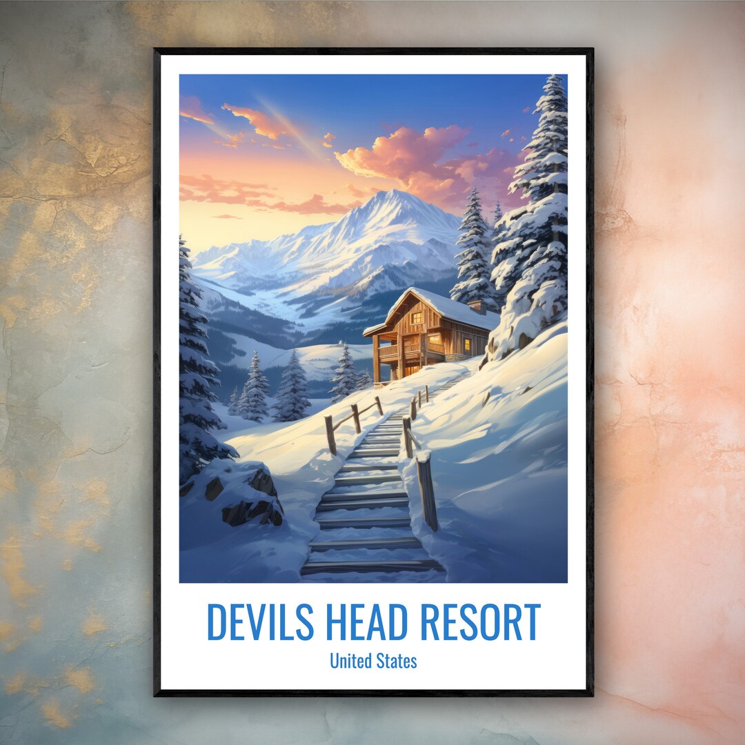 Devils Head Resort Travel Print Poster Devils Head Gift Vertical ...