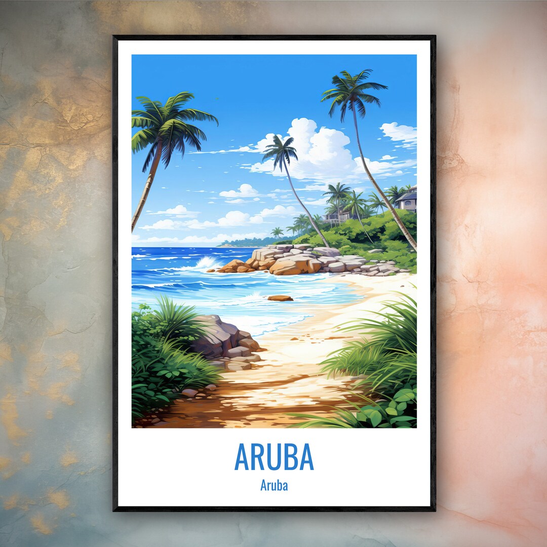 Aruba Travel Print Poster Aruba Gift Vertical Adventure Wall Art Aruba ...