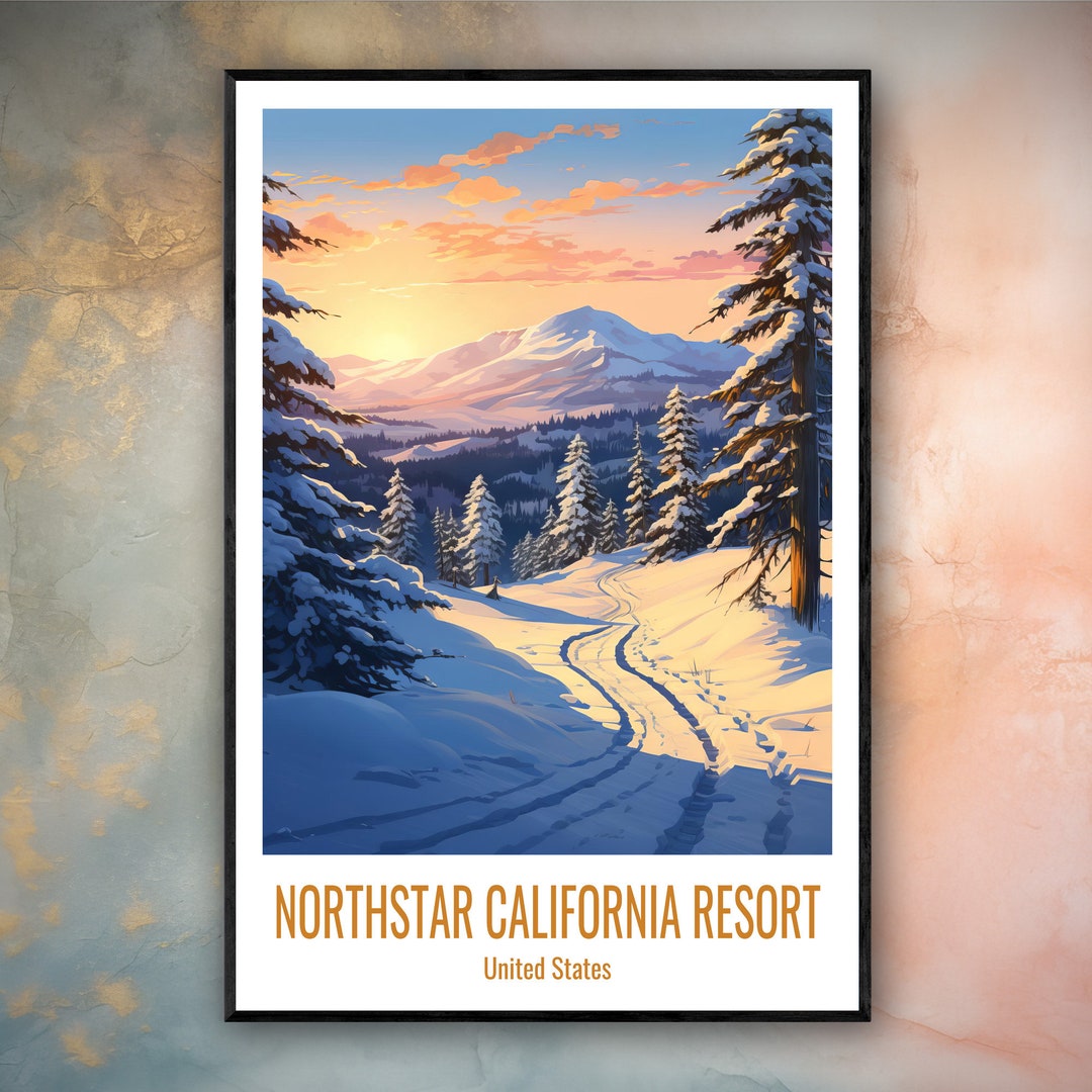 Northstar California Ski Poster | Lake Tahoe Winter Wall Art | Sierra ...