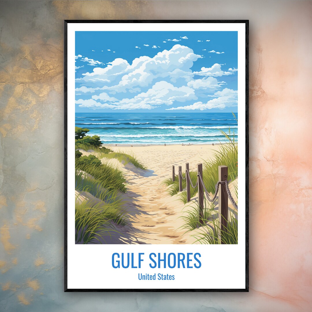 Gulf Shores Travel Print Poster Gulf Shores Gift Vertical Adventure ...
