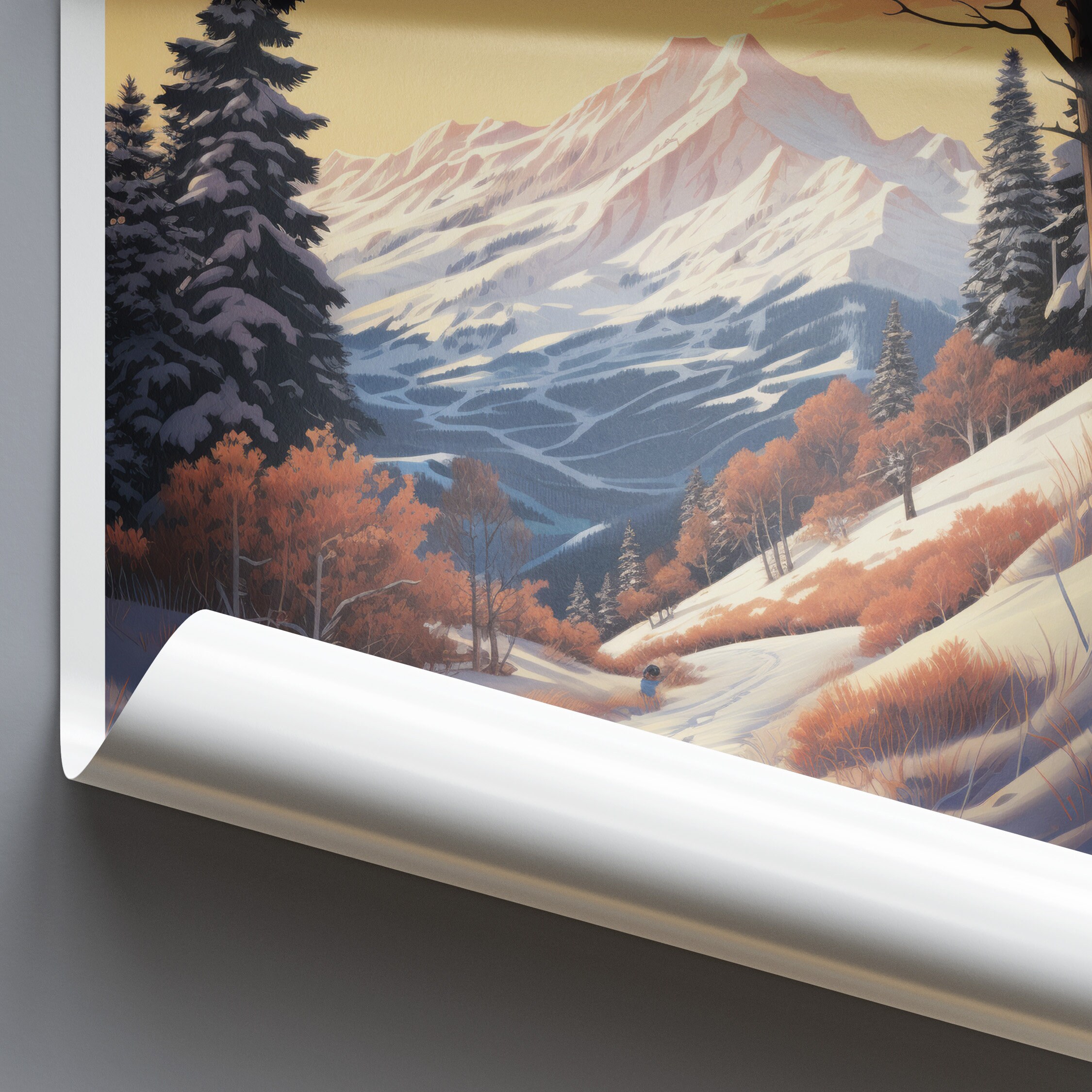 Whitefish Mountain Resort Travel Print Poster Whitefish Gift Vertical ...