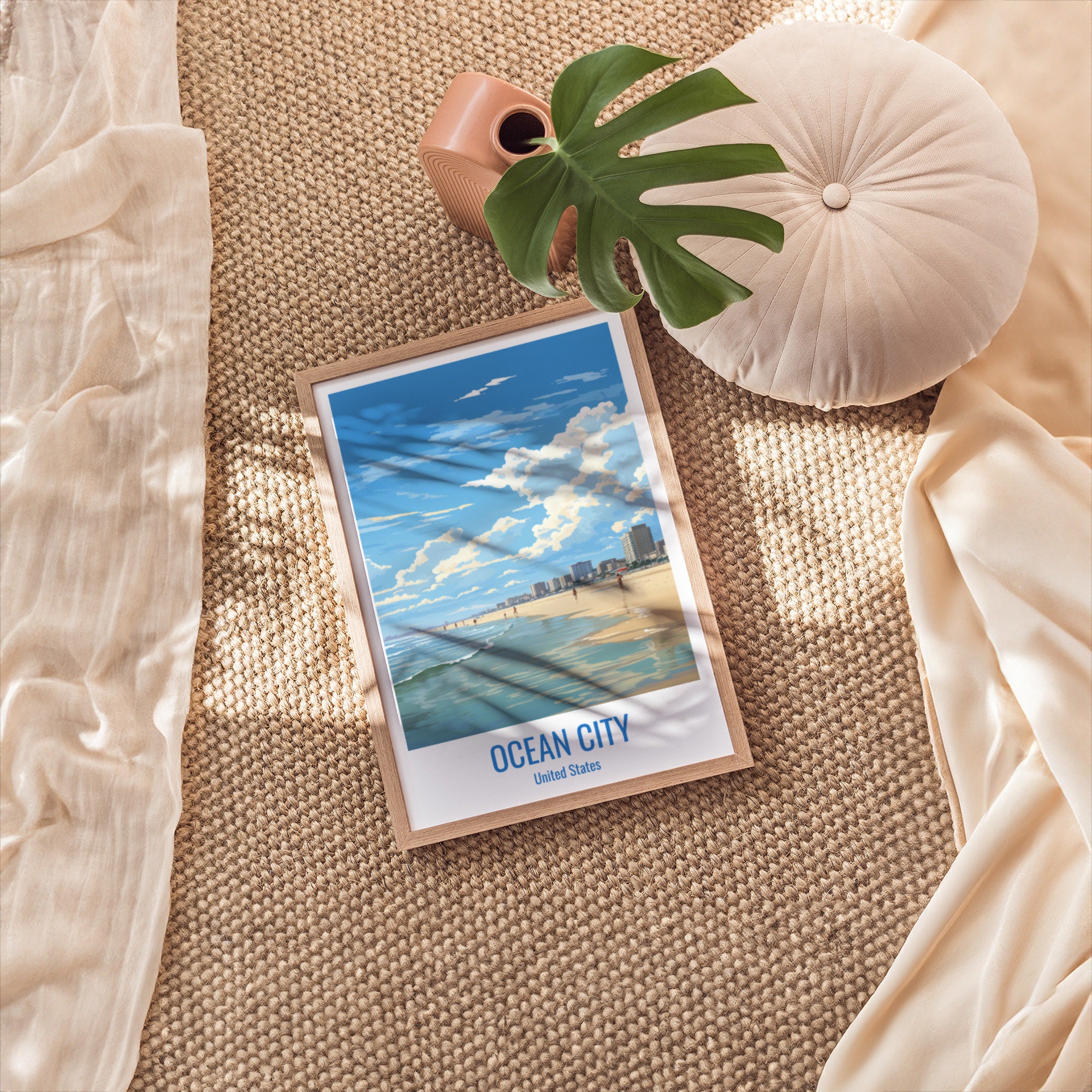 Ocean City Maryland Poster | MD Beach Coastal Wall Art | Atlantic Beach ...