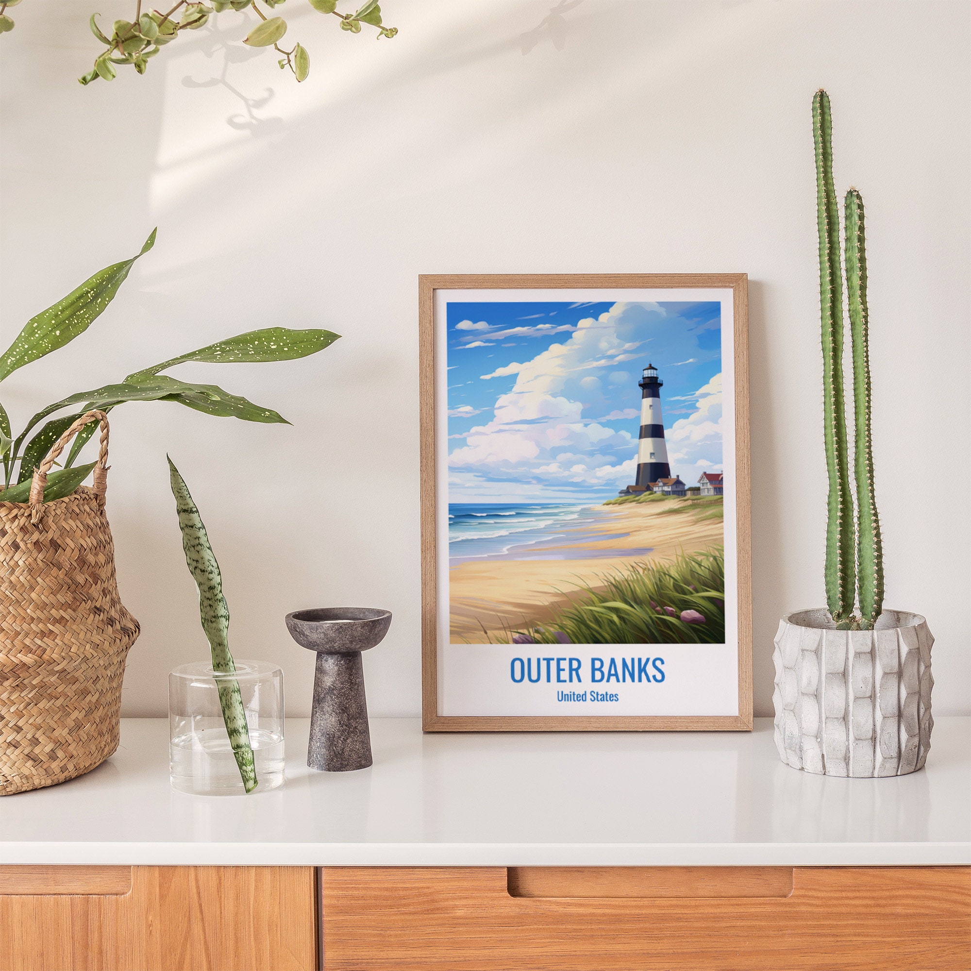 Outer Banks Travel Print Poster Outer Banks Gift Vertical Adventure ...