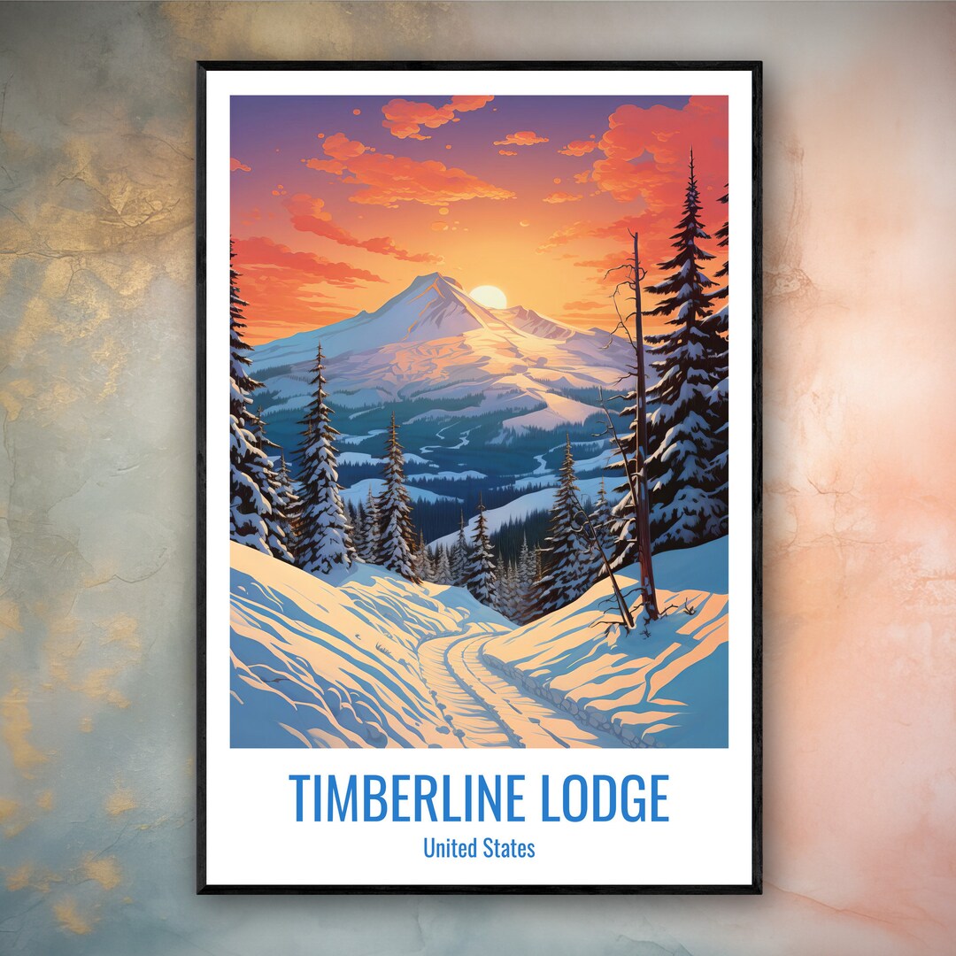 Timberline Lodge Poster | Mount Hood Oregon Ski Wall Art | Pacific ...