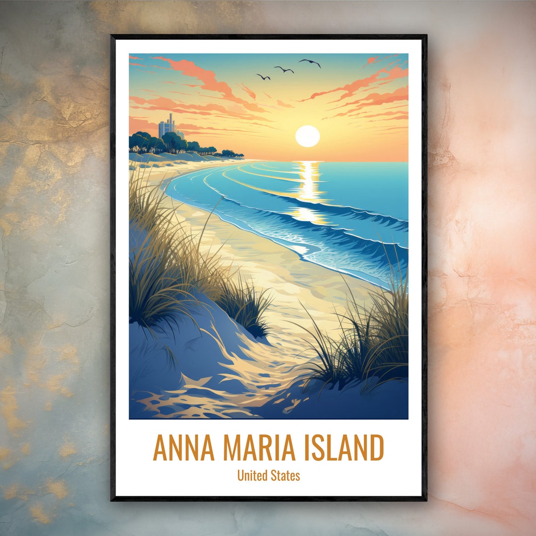 Anna Maria Island Travel Print Poster Anna Maria Island Gift Vertical ...