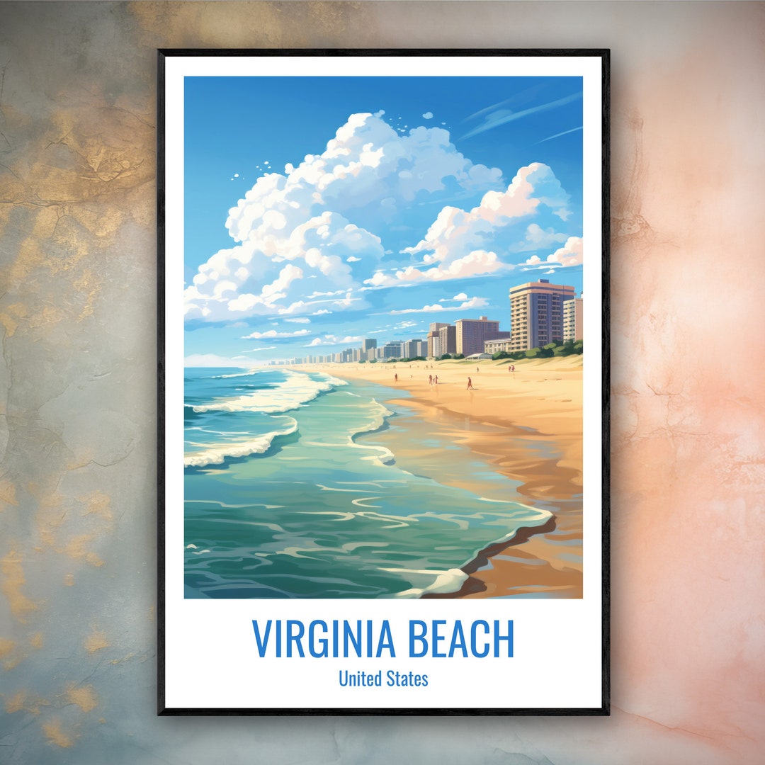 Virginia Beach Travel Print Poster Virginia Gift Vertical Adventure ...