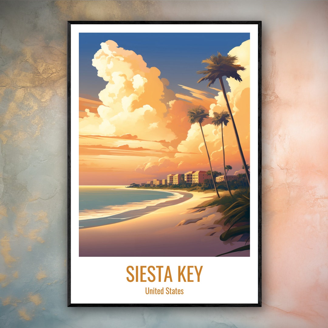 Siesta Key Travel Print Poster Siesta Key Gift Vertical - Etsy