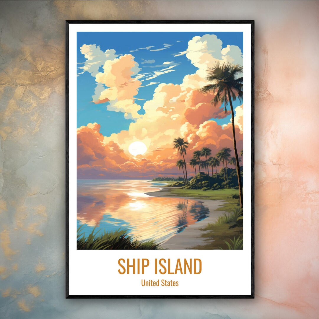 Ship Island Travel Print Poster Ship Island Gift Vertical - Etsy