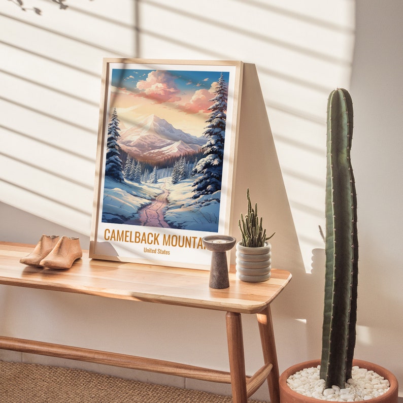 Camelback Mountain Travel Print Poster Camelback Gift Vertical ...