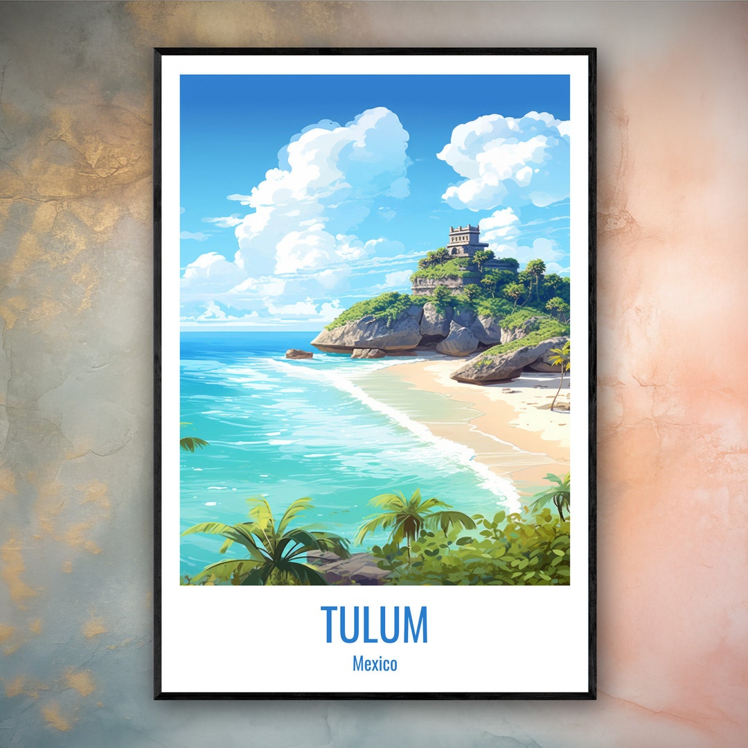 Tulum Travel Print Poster Tulum Gift Vertical Adventure Wall Art Tulum ...