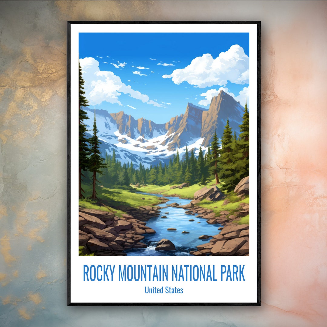 Rocky Mountain National Park Poster | RMNP Colorado Wall Art | Mountain ...
