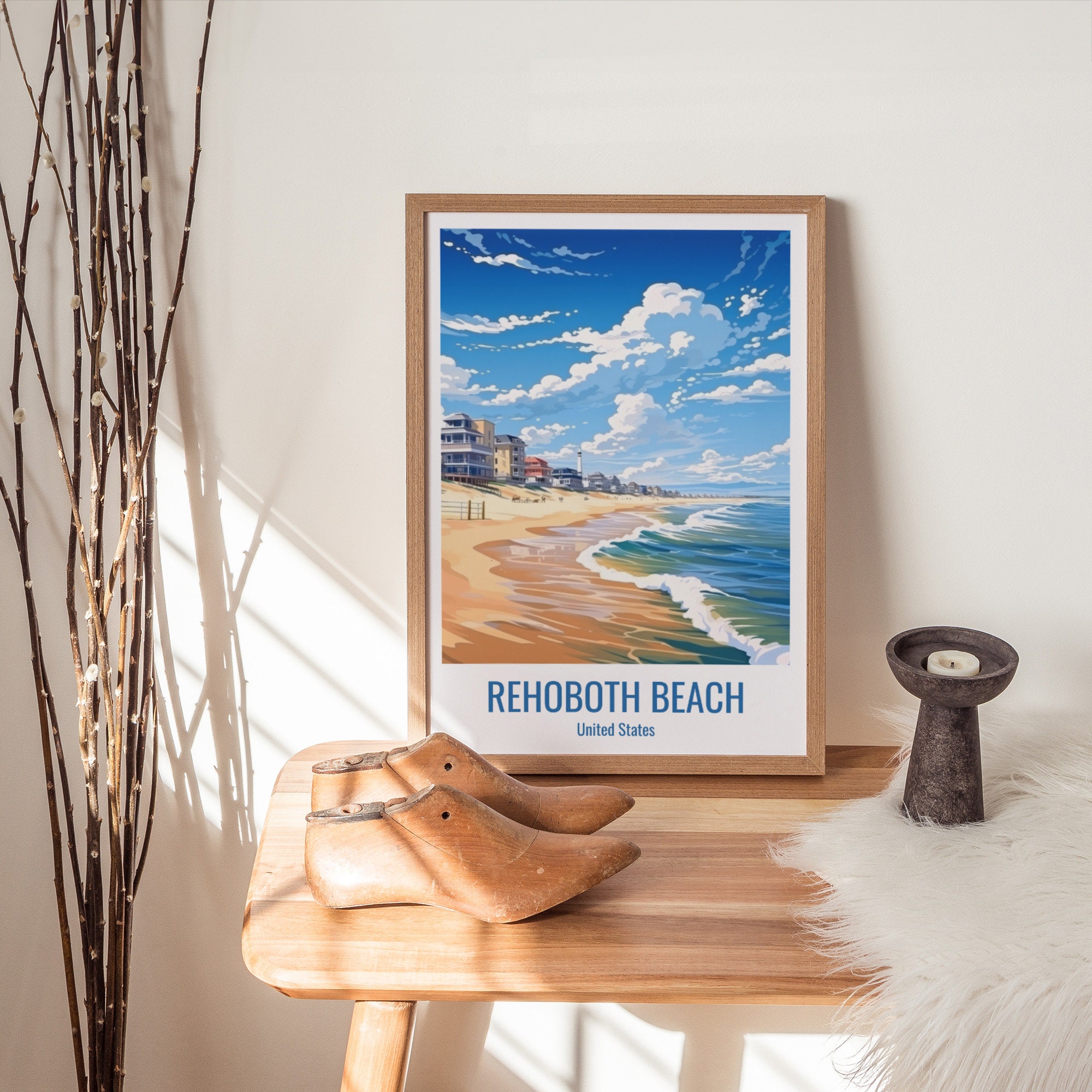 Rehoboth Beach Travel Print Poster Rehoboth Gift Vertical Adventure ...