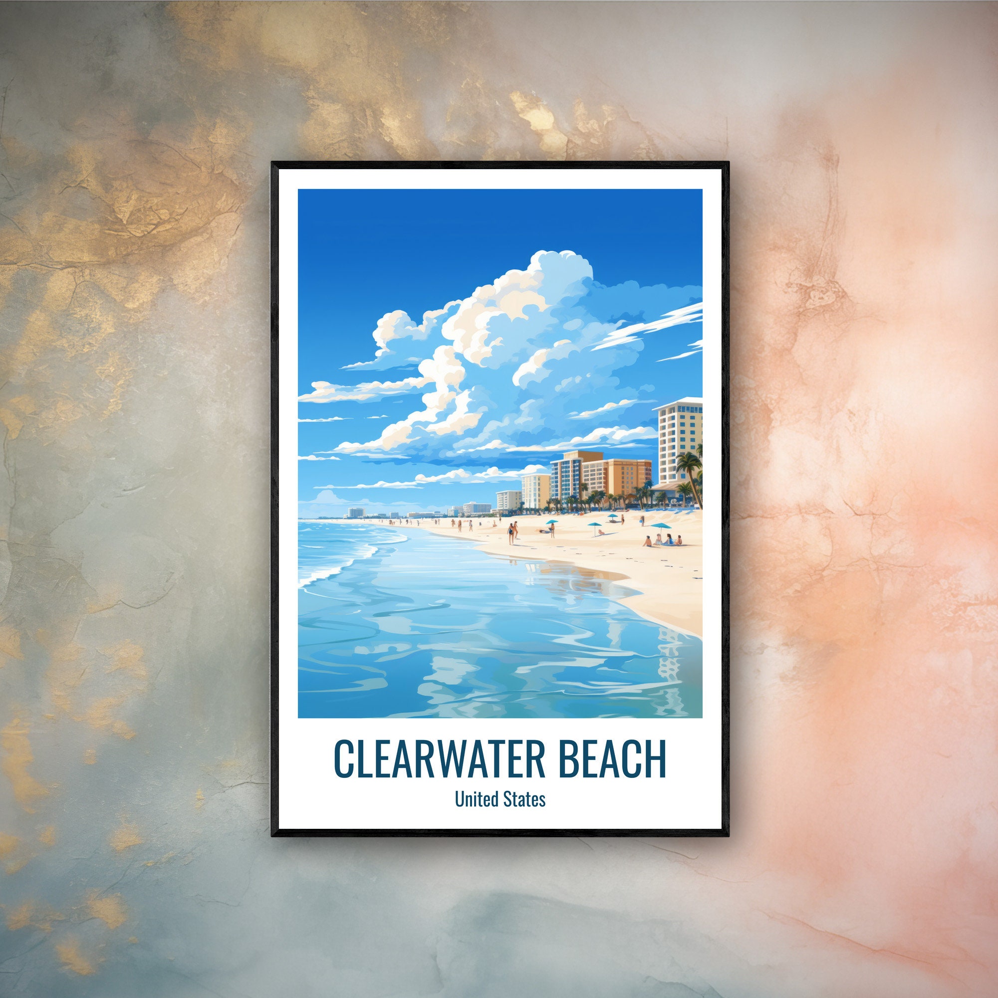 Clearwater Beach Poster Clearwater Beach Print Clearwater - Etsy