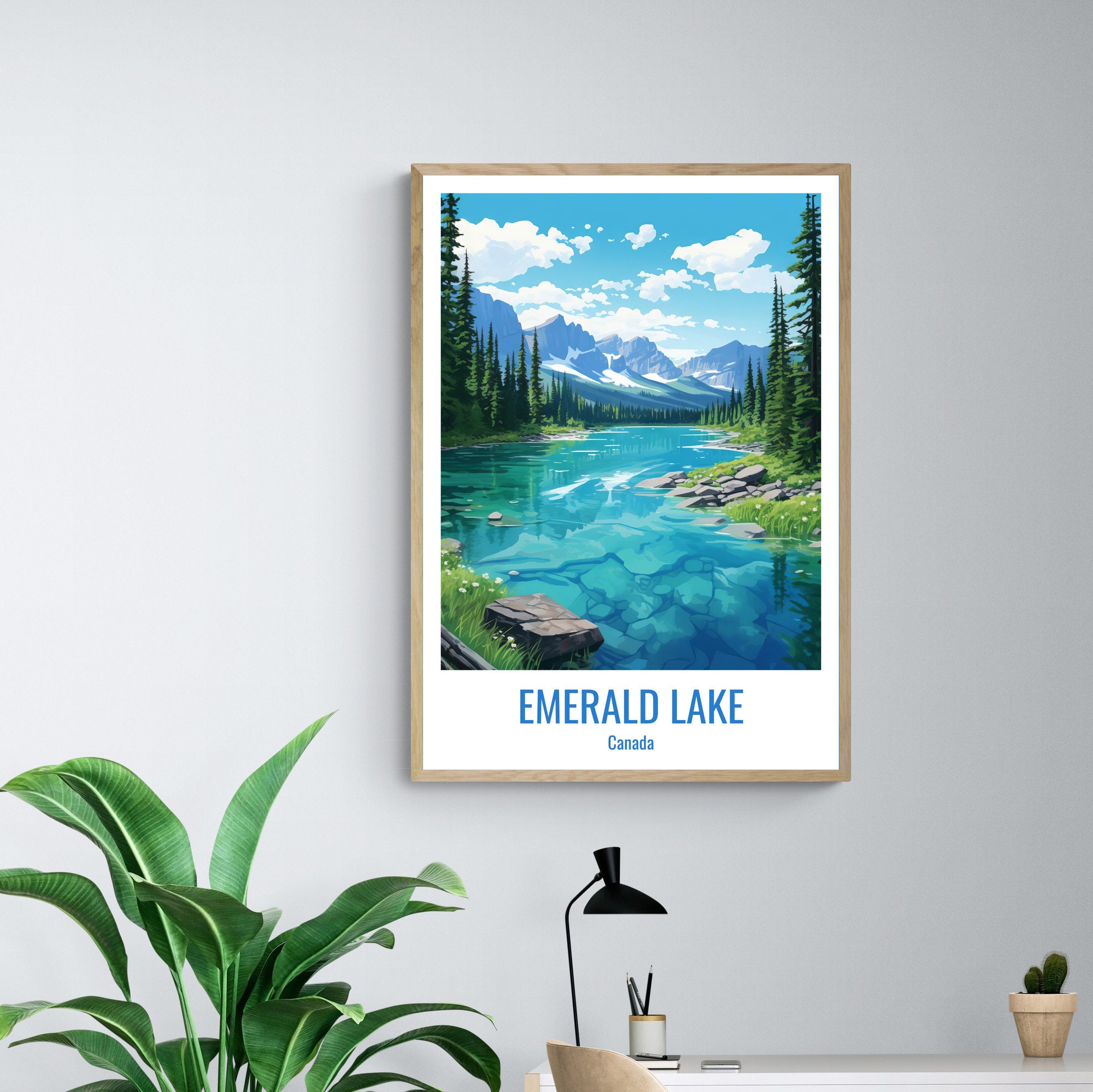 Emerald Lake Poster Emerald Lake Wall Art Emerald Poster - Etsy