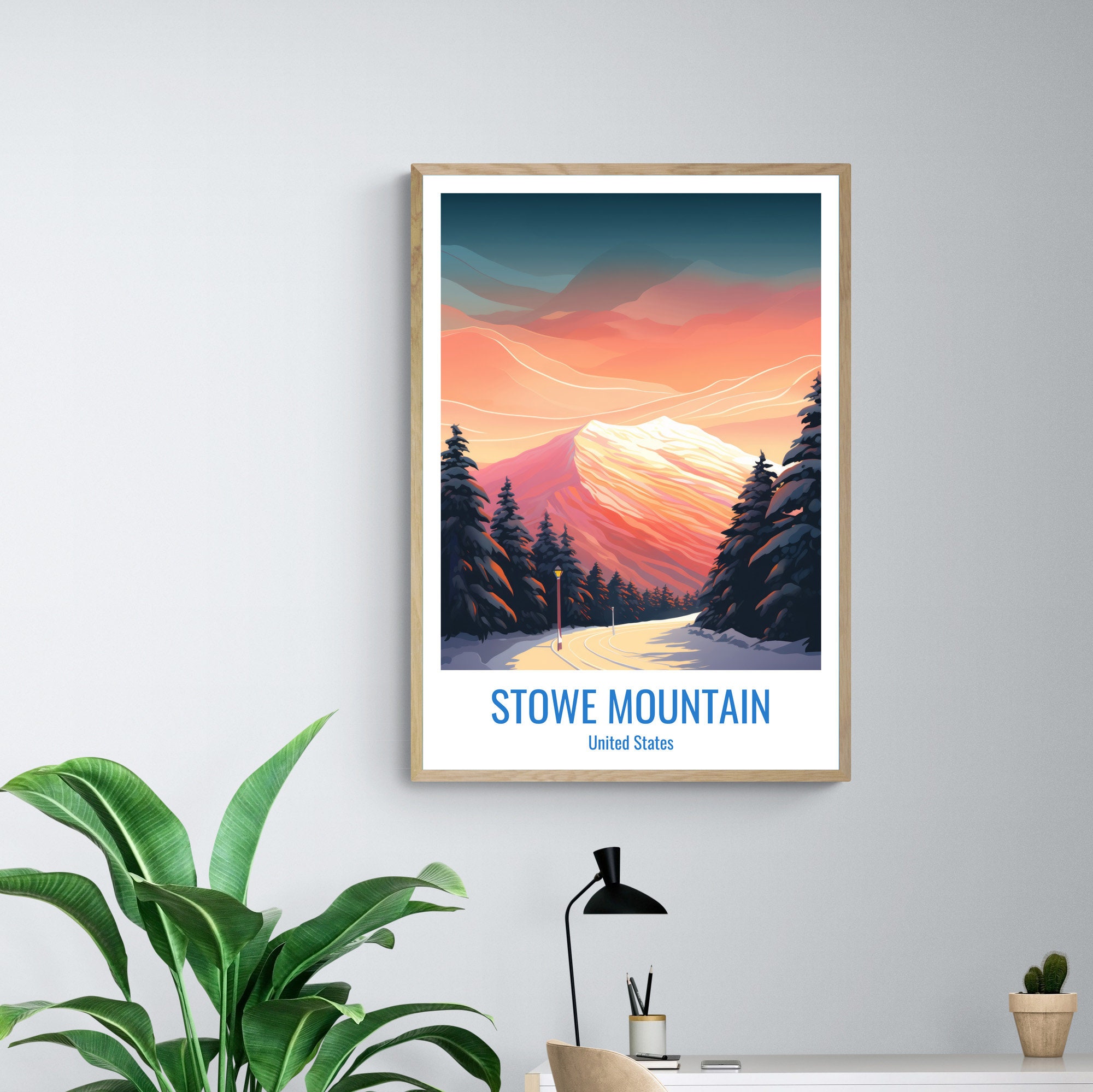 Stowe Mountain Poster Stowe Mountain Print Stowe Mountain - Etsy