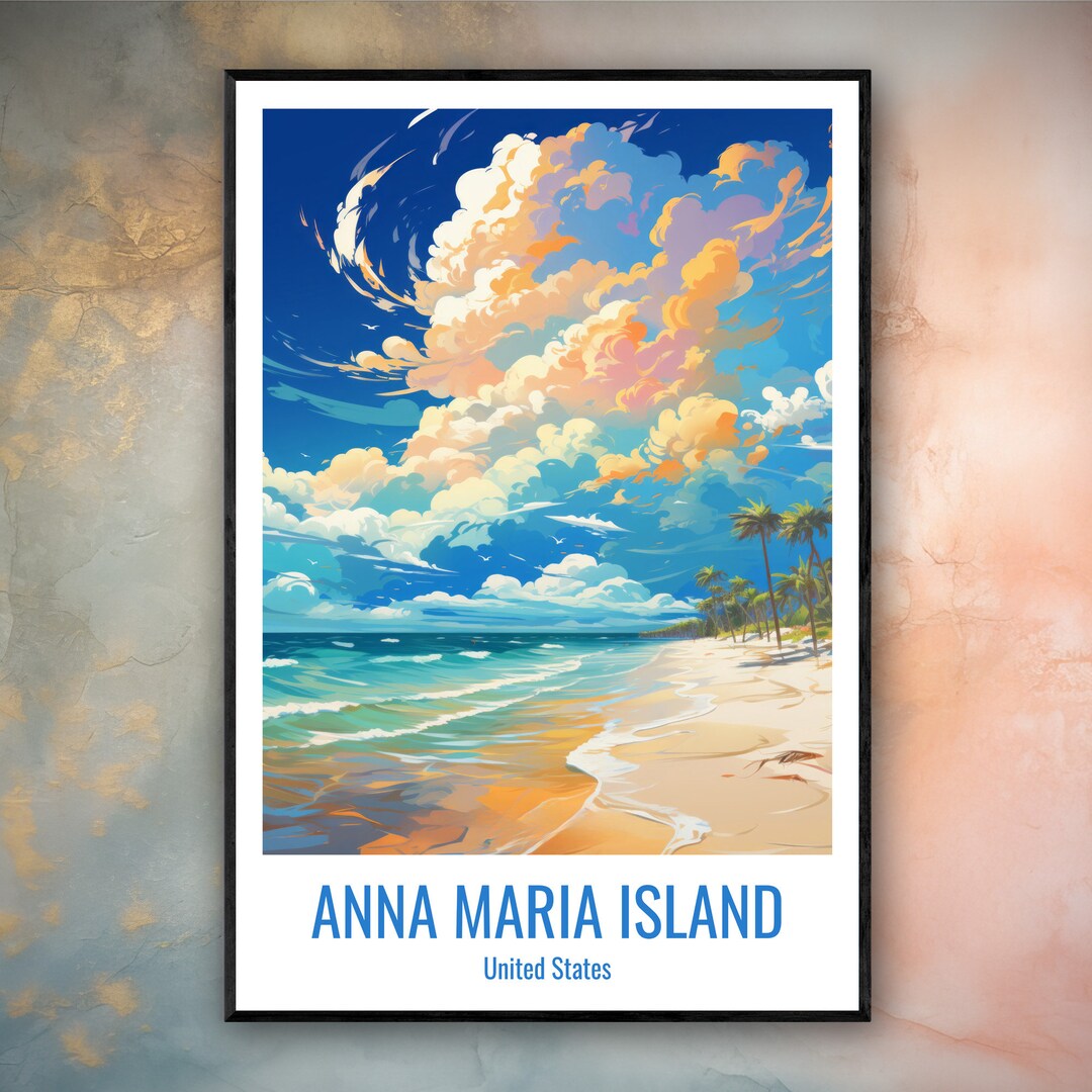 Anna Maria Island Travel Print Poster Anna Maria Island Gift Vertical ...