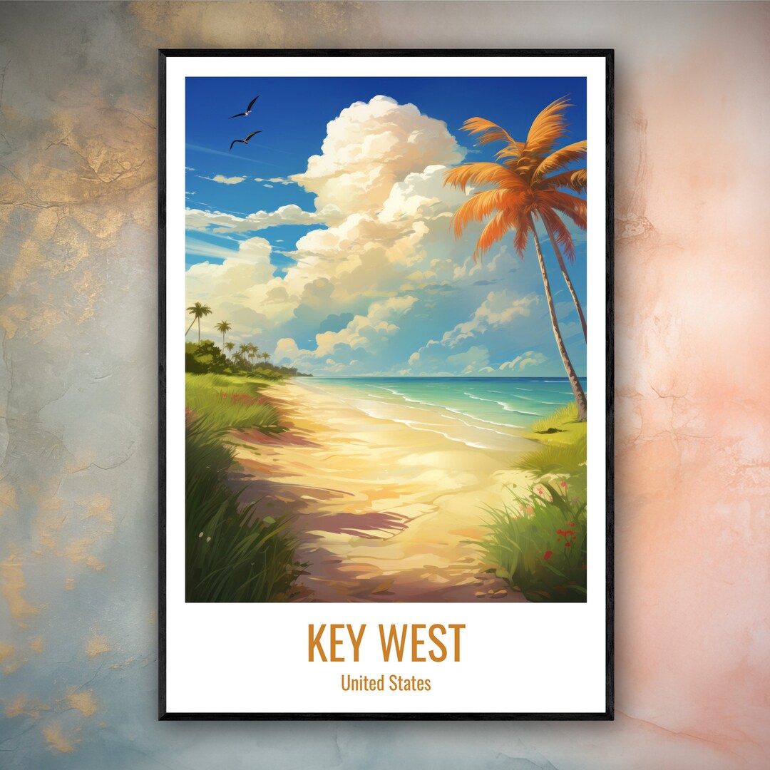 Key West Travel Print Poster Key West Gift Vertical Adventure Wall Art ...