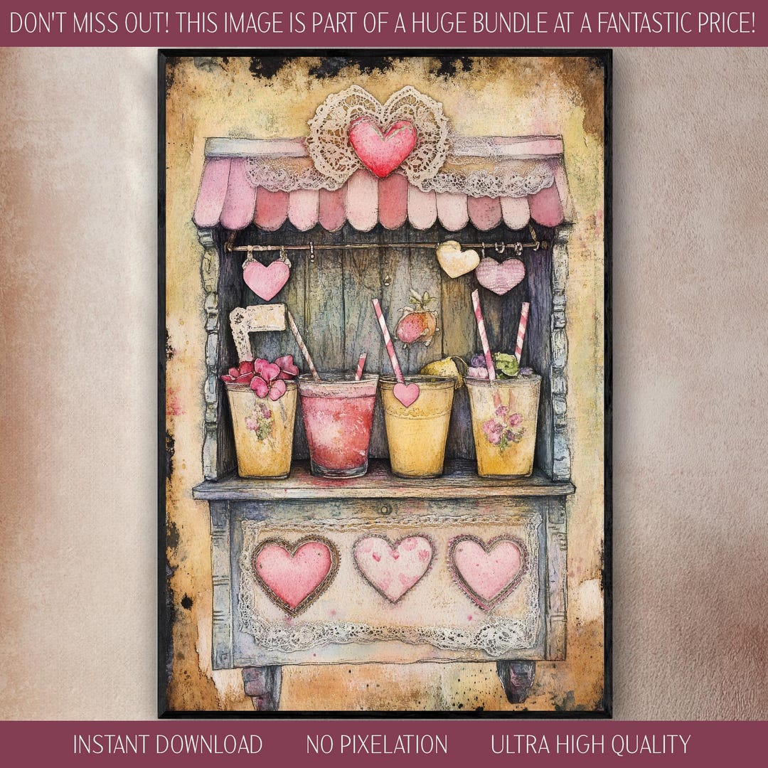 Retro Lemonade Stand Digital Download Print Vintage Whimsical ...