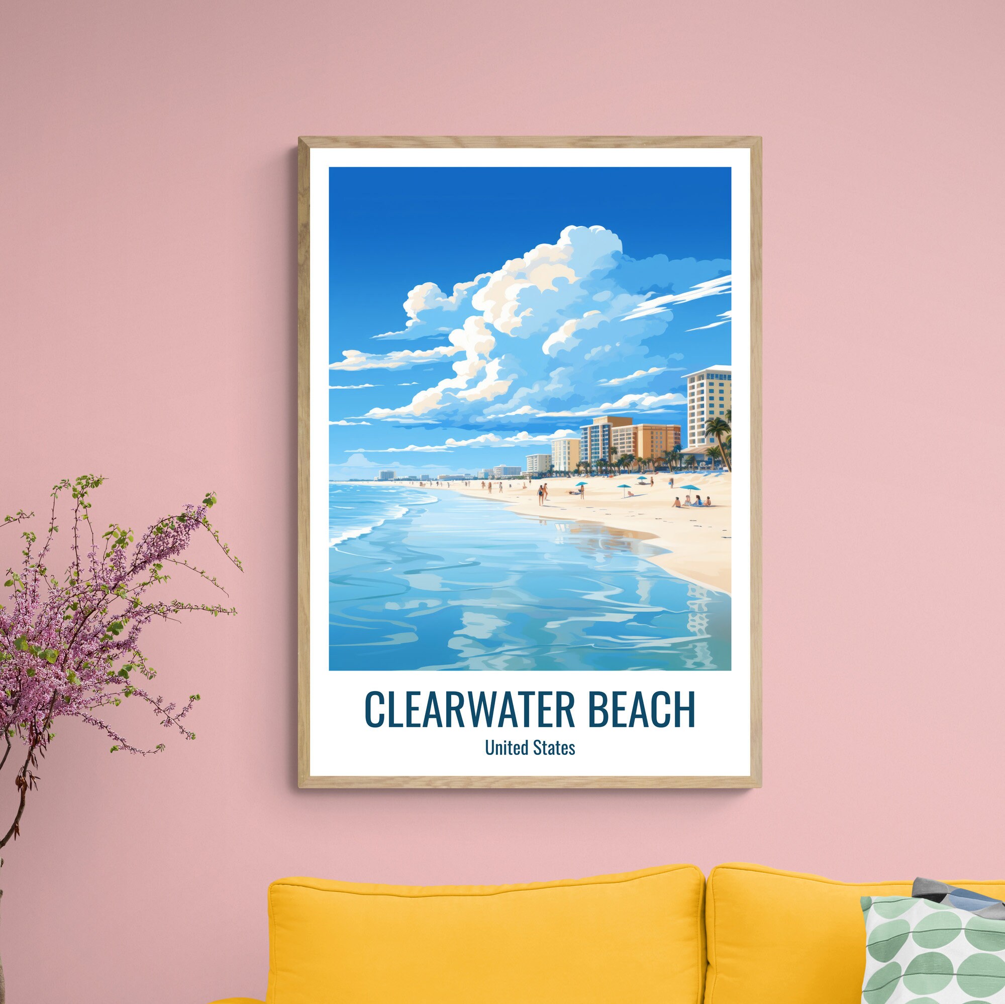 Clearwater Beach Poster Clearwater Beach Print Clearwater - Etsy