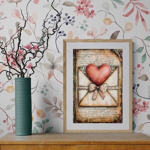 Love Letter Digital Download Print Heart Seal Romantic Keepsakes ...