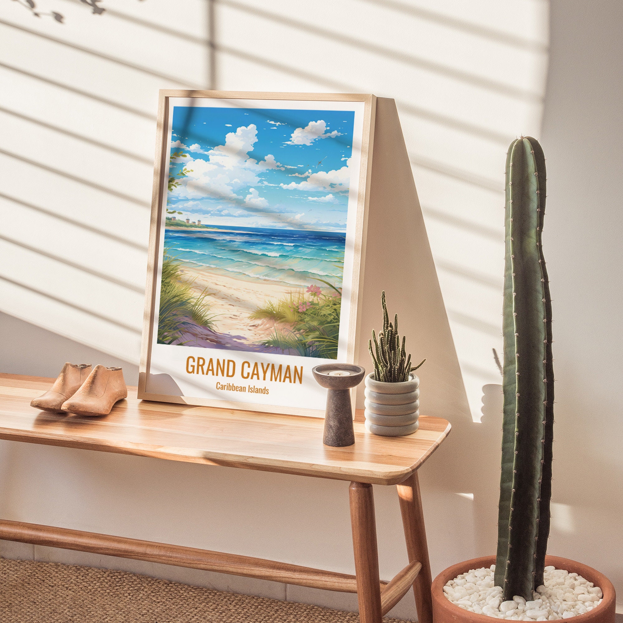 Grand Cayman Travel Print Poster Grand Cayman Gift Vertical Adventure ...