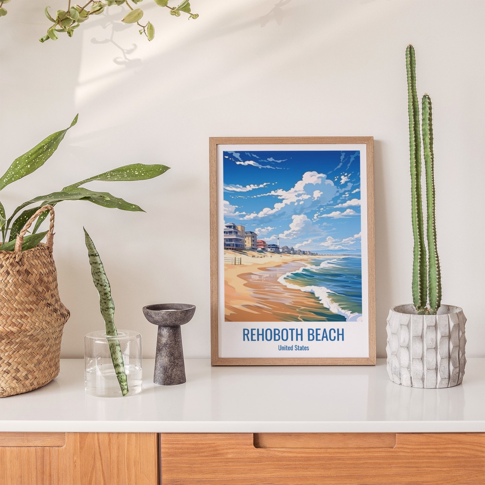 Rehoboth Beach Delaware Poster | DE Atlantic Beach Wall Art | Boardwalk ...