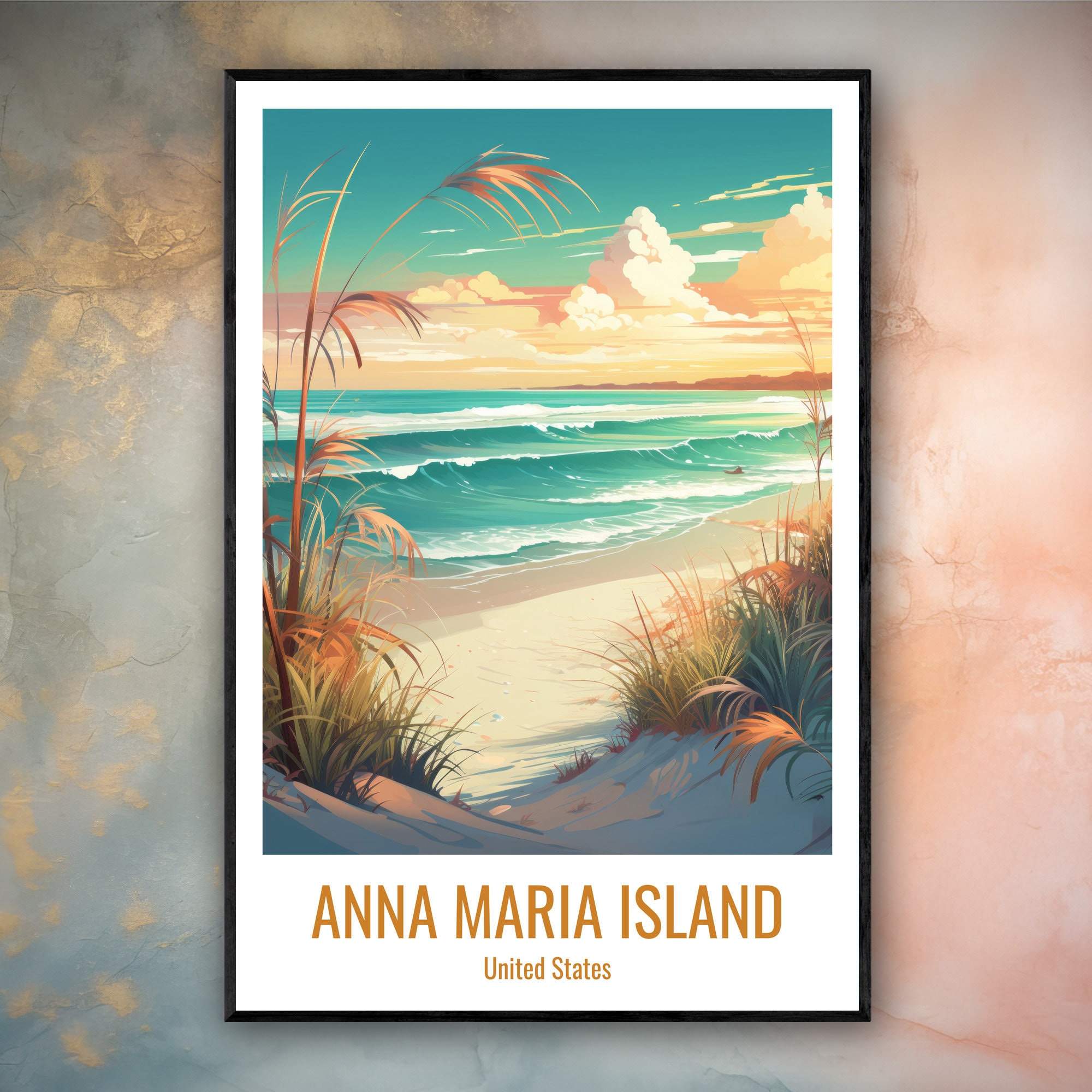 Anna Maria Island Travel Print Poster Anna Maria Island Gift Vertical ...