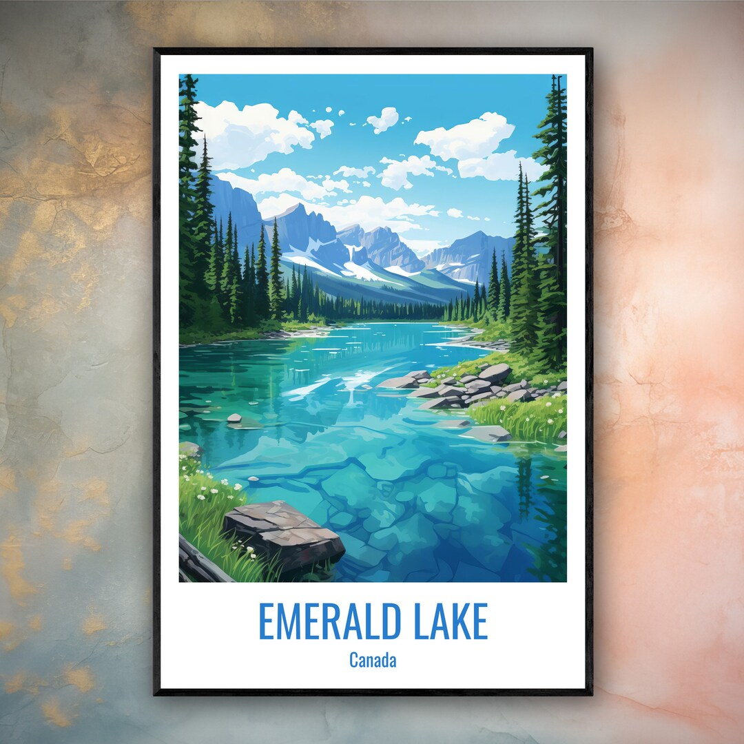 Emerald Lake Poster Emerald Lake Wall Art Emerald Poster - Etsy
