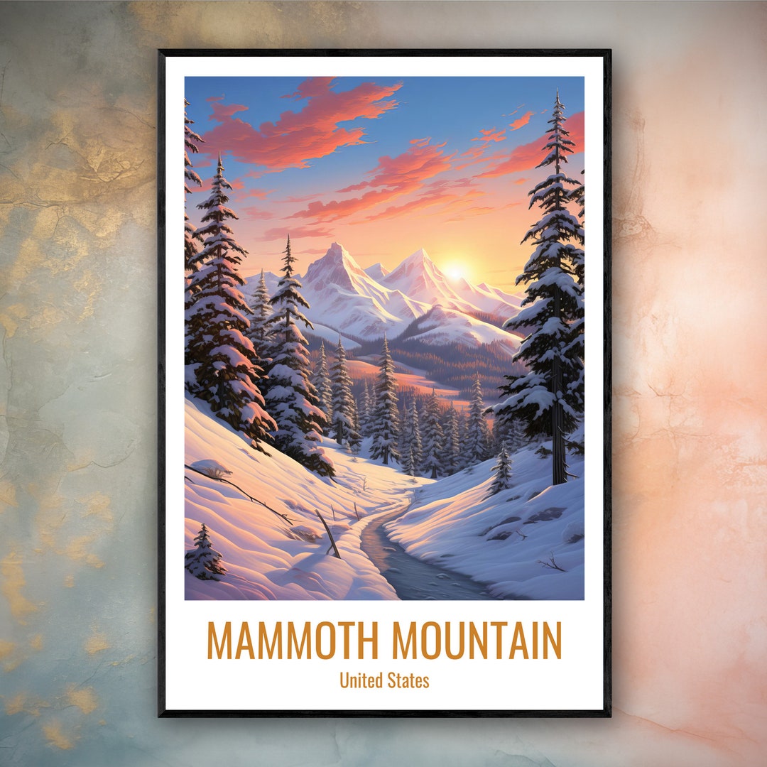 Mammoth Mountain Travel Print Poster Mammoth Gift Vertical Adventure ...