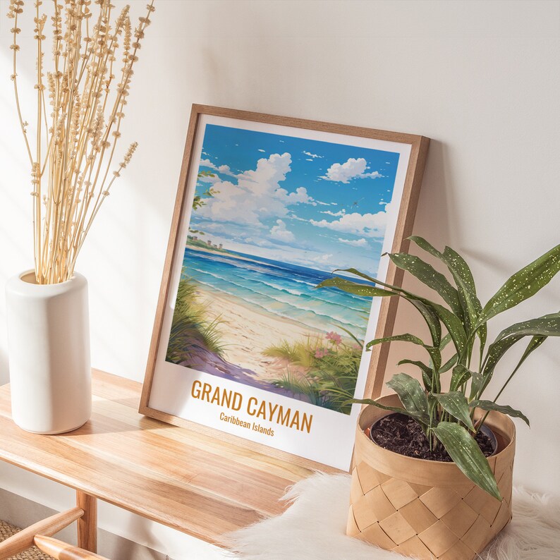 Grand Cayman Travel Print Poster Grand Cayman Gift Vertical Adventure ...