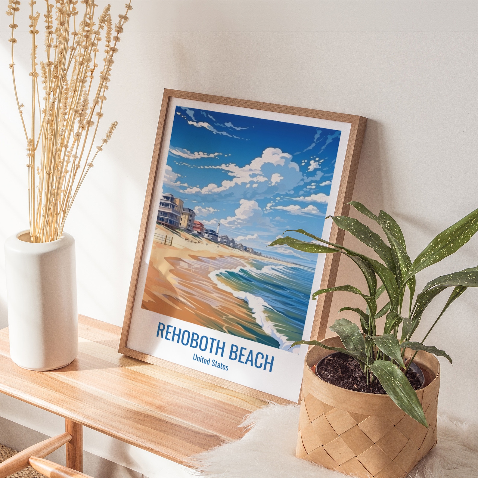 Rehoboth Beach Delaware Poster | DE Atlantic Beach Wall Art | Boardwalk ...
