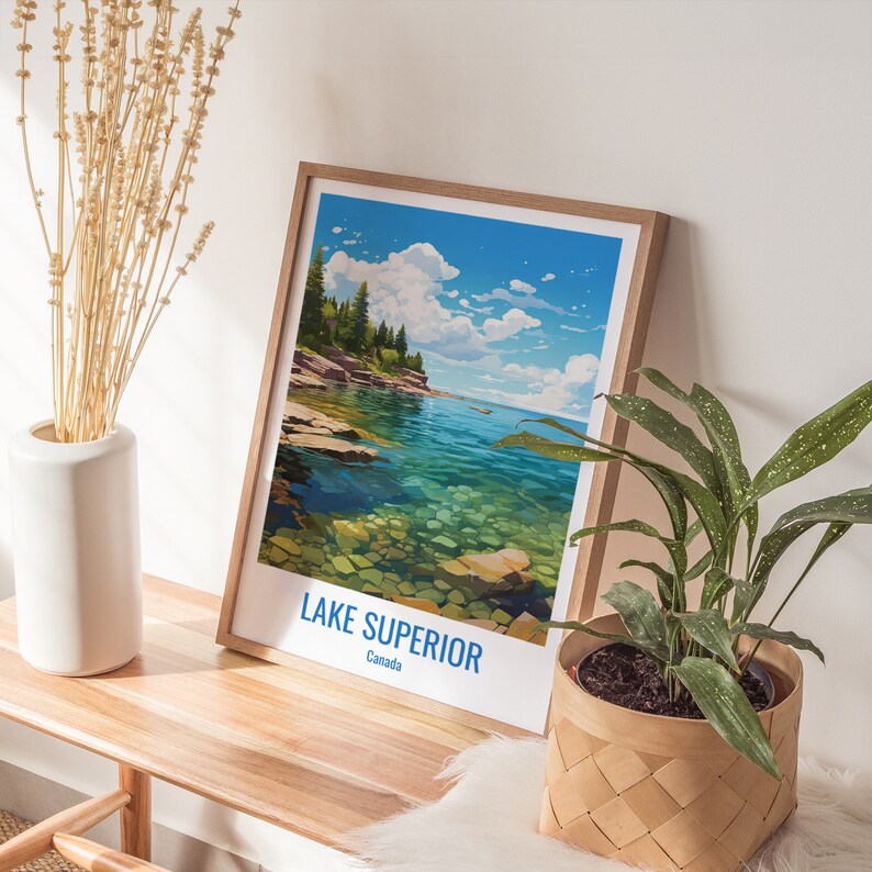 Lake Superior Poster | Ontario Wall Art | Great Lakes Print | Canada ...