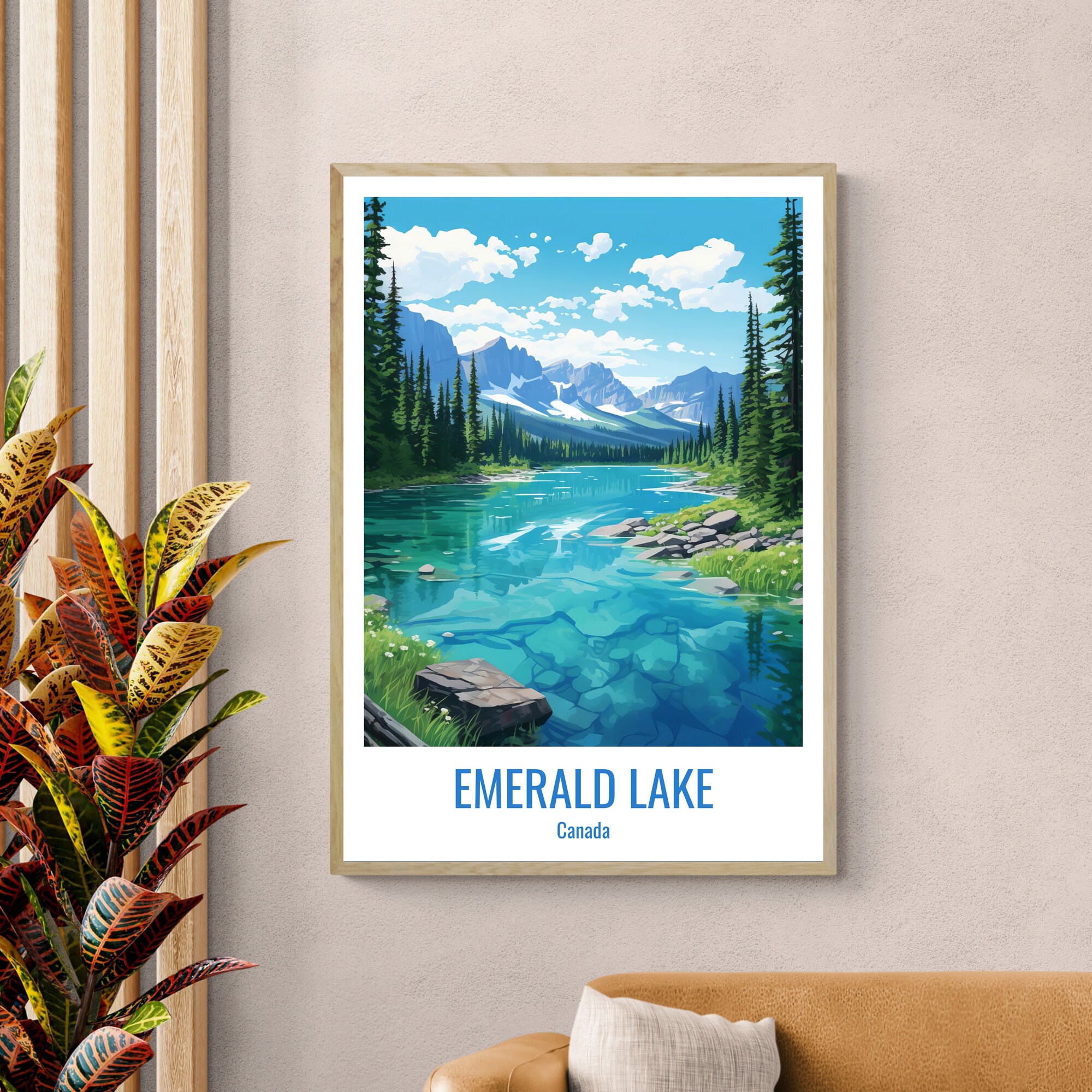 Emerald Lake Poster Emerald Lake Wall Art Emerald Poster - Etsy