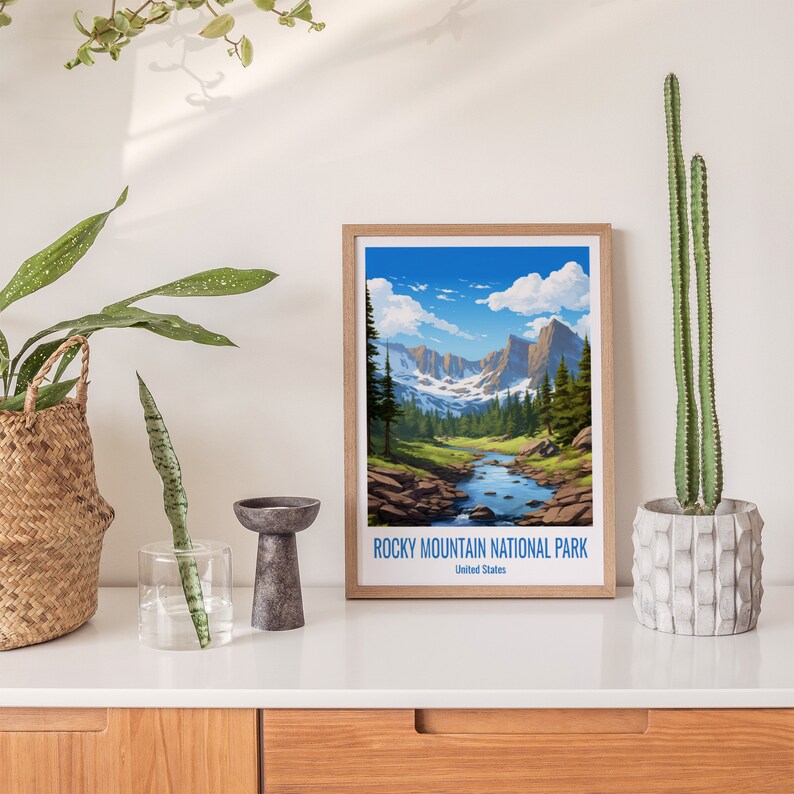 Rocky Mountain National Park Poster | RMNP Colorado Wall Art | Mountain ...