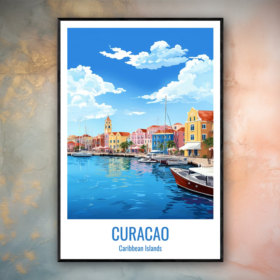 Curacao Travel Print Poster Curacao Gift Vertical Adventure Wall Art ...