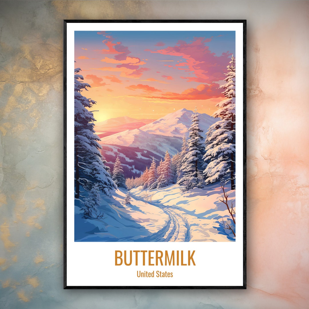 Buttermilk Travel Print Poster Buttermilk Gift Vertical Adventure Wall ...