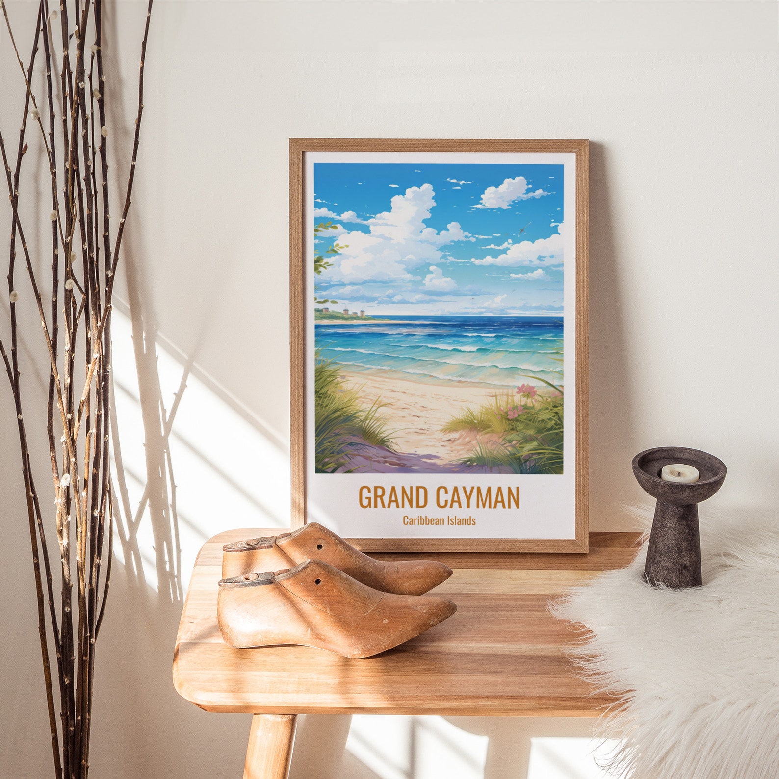 Grand Cayman Travel Print Poster Grand Cayman Gift Vertical Adventure ...