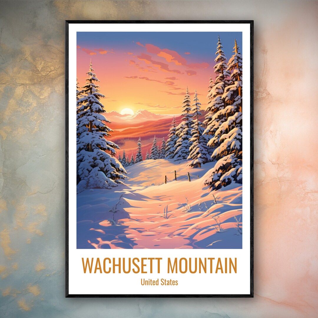 Wachusett Mountain Travel Print Poster Wachusett Gift Vertical ...