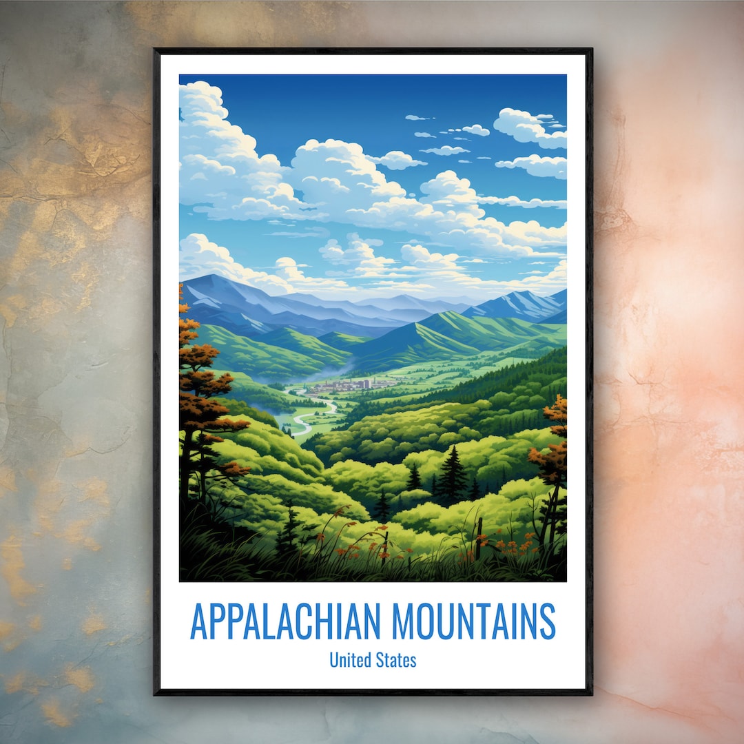 Appalachian Mountains Travel Print Poster Appalachian Gift Vertical ...