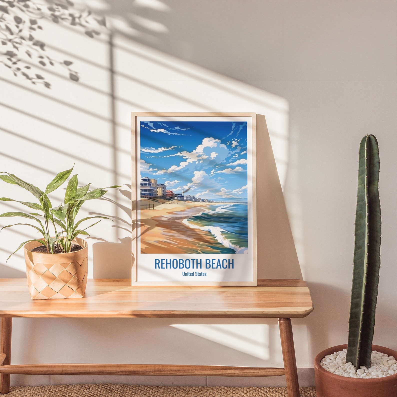 Rehoboth Beach Delaware Poster | DE Atlantic Beach Wall Art | Boardwalk ...