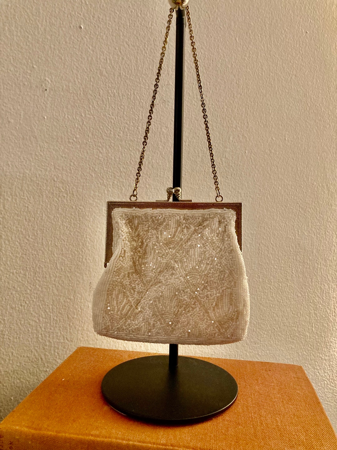 Vintage Walborg 1950s Ivory Iridescent Beaded Purse Handbag - Etsy