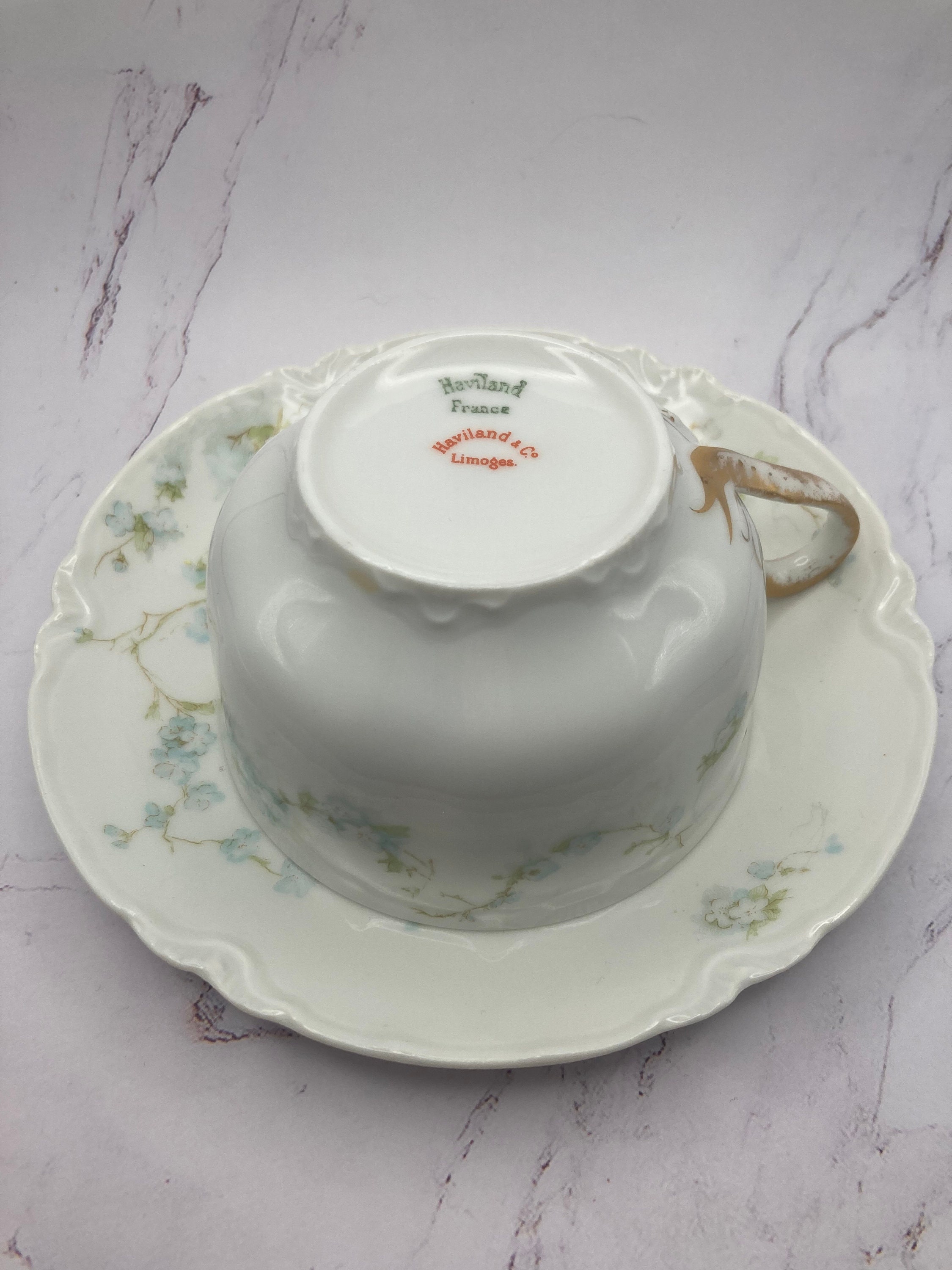 Vintage Limoges Tea Cup and Saucer - Etsy