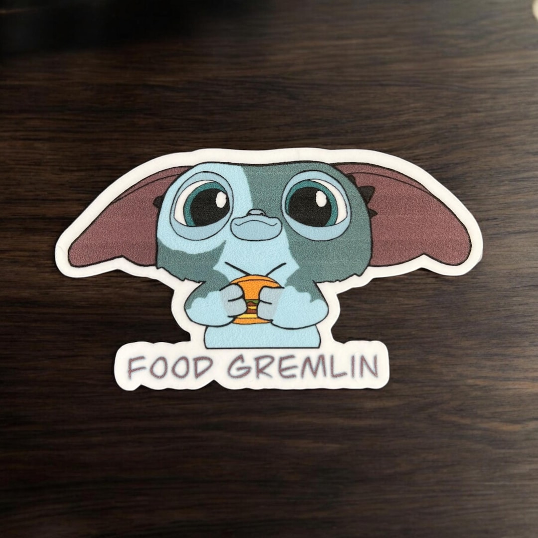 Adorable Food Gremlin Sticker With Cheeseburger - Cute Vinyl Decal - Etsy
