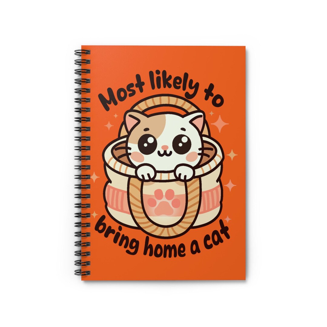 Cat Basket Spiral Notebook Ruled Line, Cute Cat Most Likely to Bring ...