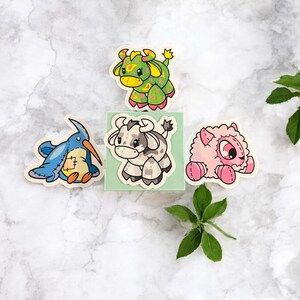 Adorable Neopets Sticker Pack - Set of 4 Plushies: Disco Kau, Spotted ...