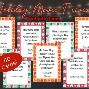 Holiday Movie Trivia | Christmas Movie Trivia Game | Printable ...