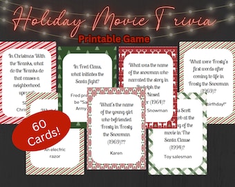 Holiday Movie Trivia Christmas Movie Trivia Game Printable Christmas ...