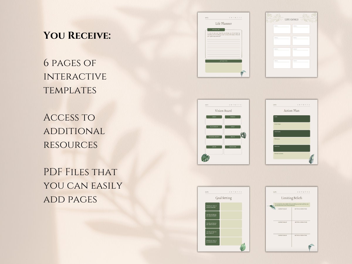 Life Planner | Printable Planner, Digital Planner, Goal Setting, Vision ...