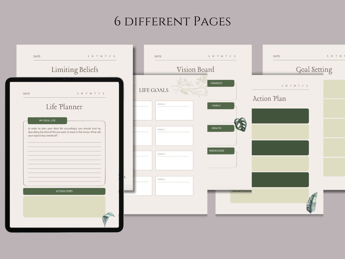 Life Planner | Printable Planner, Digital Planner, Goal Setting, Vision ...